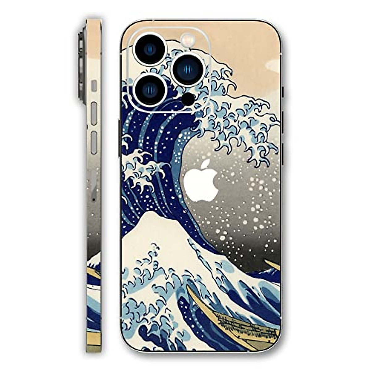 HK Studio Great Wave Skin Decal (Not Case) for iPhone 13 Pro Max - No Bubble, Slim, Waterproof - Protecting & Personalizing iPhone's Back, Camera, Frame