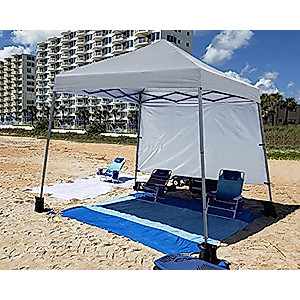 ABCCANOPY Stable Pop Up Beach Tent with Backpack Bag, 8 x 8 ft Base / 6 x 6 ft Top, Gray