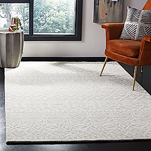 SAFAVIEH Blossom Collection 4' x 6' Silver / Ivory BLM113G Handmade Premium Wool Area Rug