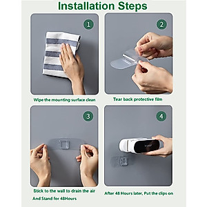 Mop and Broom Holder,Broom and Dustpan Hanger Holder Wall Mount Waterproof Heavy Duty Self Adhesive Gripper No-Drilling,Space Saver Tool Organizers For Kitchen,Garage,Bathroom,Laundry Room(White)