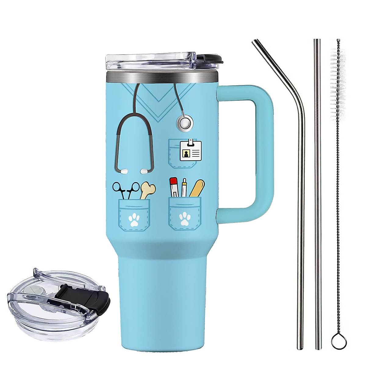 NIAXAUYT Vet Tech Gifts for Women Men, Vet Tech Tumbler Cup 40 OZ, Appreciation Gifts for Veterinarian, Veterinary Technician Gift for Birthday Graduation Christmas