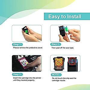 Miss Deer Remanufactured Ink 67 Cartridge Replacement for HP 67XL 67 XL Combo Pack Work with Envy Pro 6055 6455e 6055e 6452 6052 6075 6455 DeskJet 2755e 2752 4152 4155e Printer (1 Black, 1 Tri-Color)