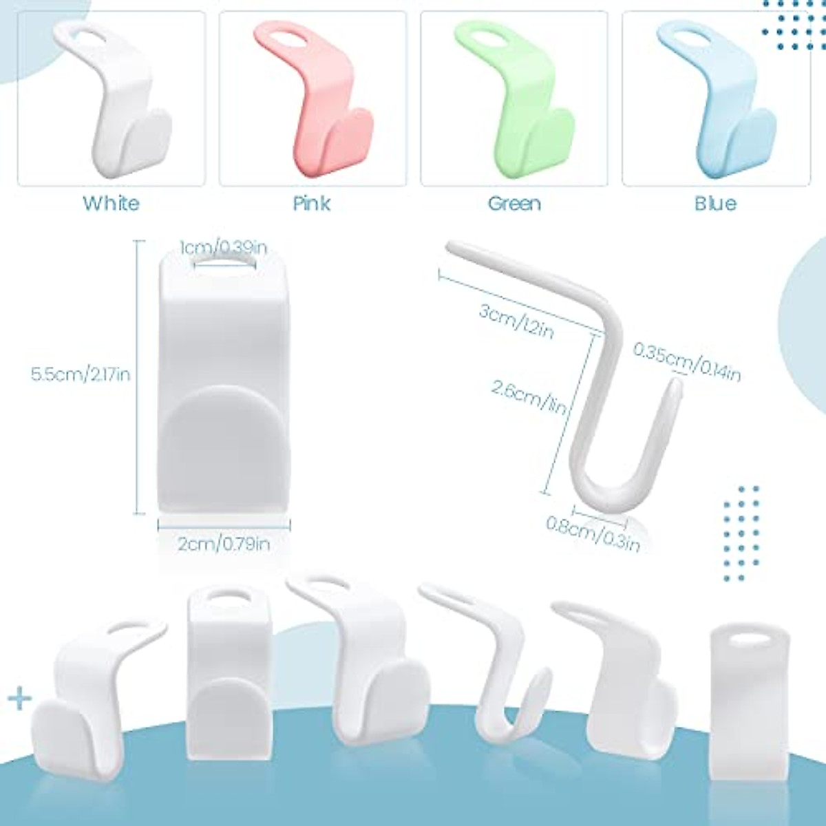 RONRONS 60 Pieces Clothes Hanger Connector Hooks, Outfit Hangers Extender Linking Hook Clips Velvet Huggable Hangers Drop Connecting Grip Heavy Duty Cascading Clothes Space Saving Organizer, 4 Colors