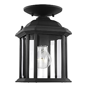 Sea Gull Lighting 60029-12 Kent Outdoor Semi-Flush Mount Convertible Pendant Outside Fixture, One - Light, Black