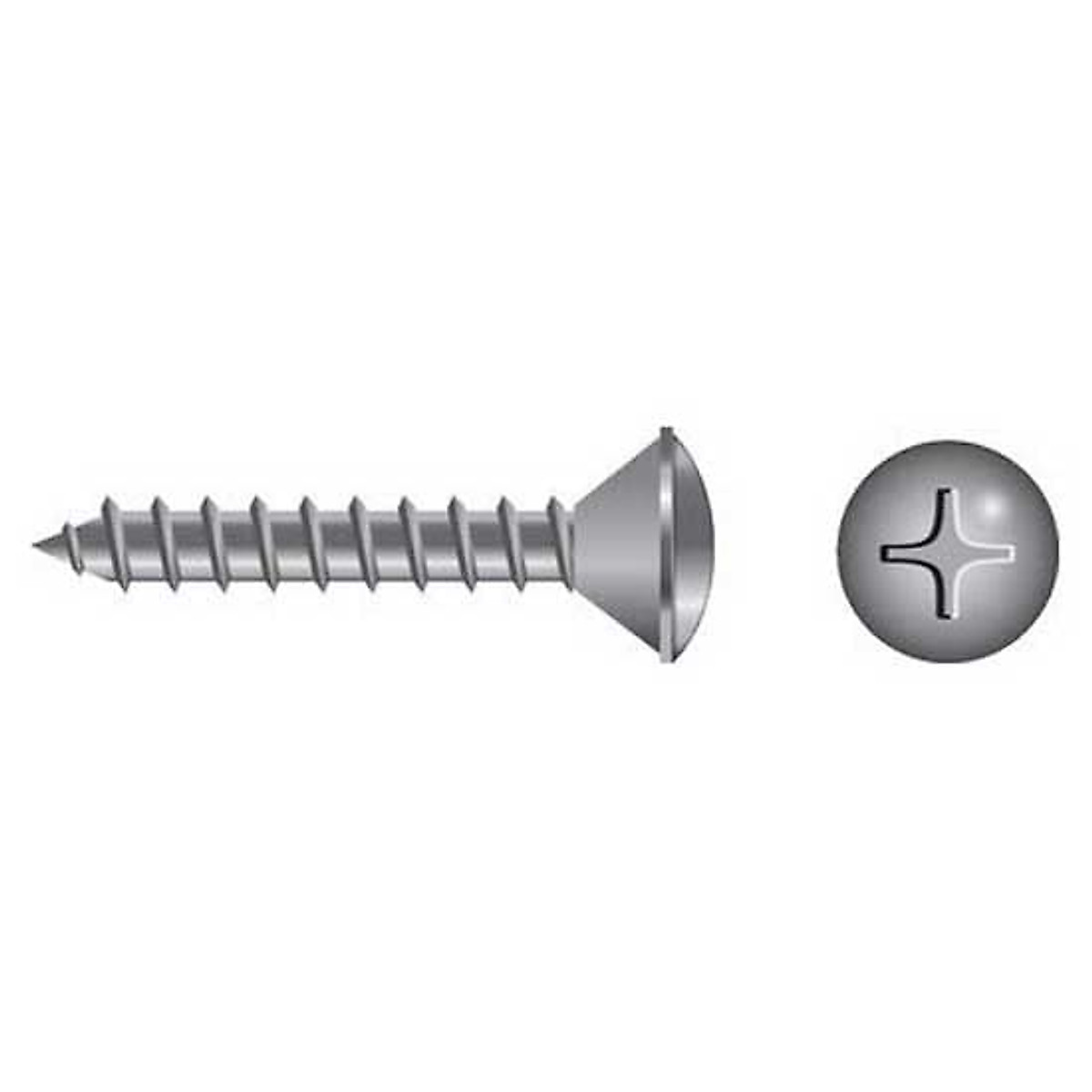 SeaChoice 59598; #6 X 1-1/2 Phillips Head Oval Tapping Screw 6/ Bag Made by SeaChoice
