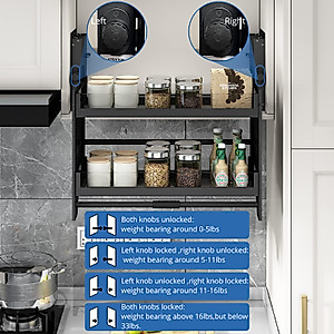 HEEPOR Pull Down Shelf Upper Kitchen Wall Cabinet Storage Organizer (30inch Cabinet) Black