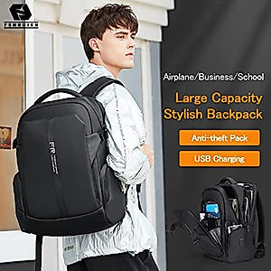 FENRUIEN 15.6 Inch Large Laptop Backpack for Men 3-layer Protection Waterproof USB Business Work Casual Day Pack Lightweight Daily Bag College Backpack