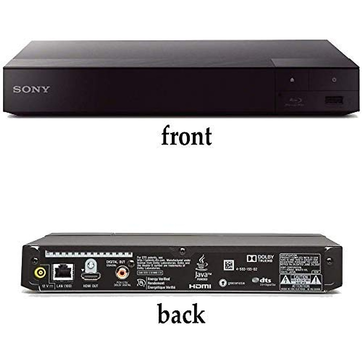 Sony BDP-BX370 / BDP-S3700 Blu-Ray Disc Player with Built-in Wi-Fi | HD Blu-ray Disc Playback, Bundle Incl. Remote Control, Cleaning Kit, High Speed HDMI Cable, Ear Buds
