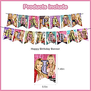Hannah Singer Montana Party Decorations, Music Theme Birthday Party Supplies Includes Birthday Banner, Cupcake Toppers, Cake Topper, Latex Balloons for Kids Adults Fans Party Decor
