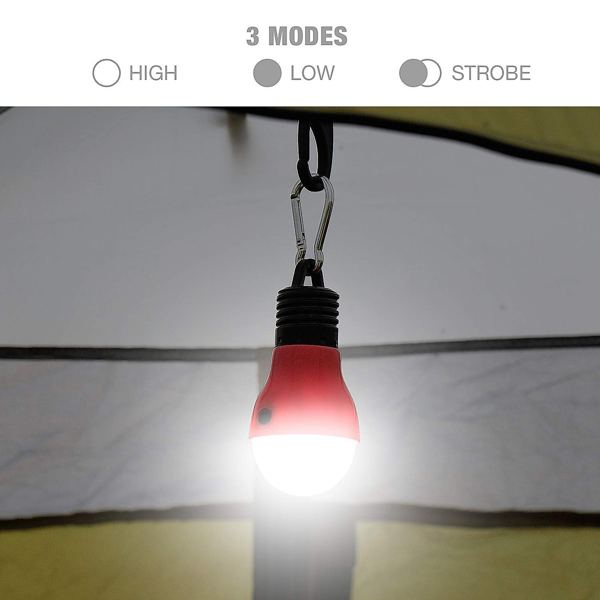 EverBrite 3-Pack Camping Lights - 3 Lighting Modes, Portable LED Bulbs Ideal for Kids’ Adventure Activities, Backpacking, Camping, Picnic, Emergency and More, 3 x AAA Batteries Included