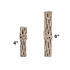 SubstrateSource Natural Cholla Wood Logs - Driftwood for Aquariums, Fish Tanks, Shrimp, Hermit Crabs, Reptiles - 4 and 6 Inch Pieces (4 Inch (3 Pack))