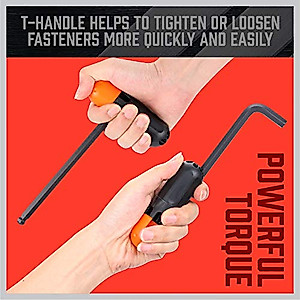 HORUSDY Allen Wrenches Sets | 35-Piece Hex Key Set | SAE and Metric Allen Key Set | Allen Wrench | Ball End Hex | Torx Key | Chrome Vanadium Steel