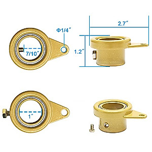 MOFEEZ Flagpole Rotating Rings,360 Degree Anti-Wrap Flag Mounting Rings with Bearings for 7/10" -1" Diameter Flag Pole Tangle Free (Pack of 2-Gold)