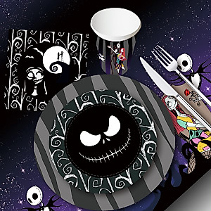 CAILESS Birthday Party Decorations - Halloween Christmas Party Supplies 69Pcs Included Plates Cups Napkins Tableware for Christmas Birthday Halloween Decorations