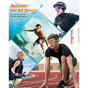 Fabbay 12 Pairs 90s Sunglasses Neon Semi Rimless Rainbow 80s Zigzag Sunglasses Goggle Style Retro Rave Shades Glasses for Men Women Halloween Cosplay