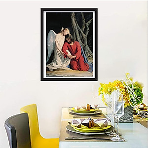 F-CANLAN Round Full Drill Diamond Painting Kit 5D Angel God Diamond Art Painting by Numbers Angel Wing Diamond Painting with Gem for Adult Beginner Jesus Diamond Painting Room Decor (12X16 inches)