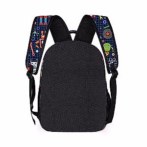 oallpu 17 Inch Cartoon Robots Backpack, Colorful Robots Shoulders Backpack Stylish Laptop Bag, Cool Daypack with Adjustable Shoulder Strap(Colorful Robots)