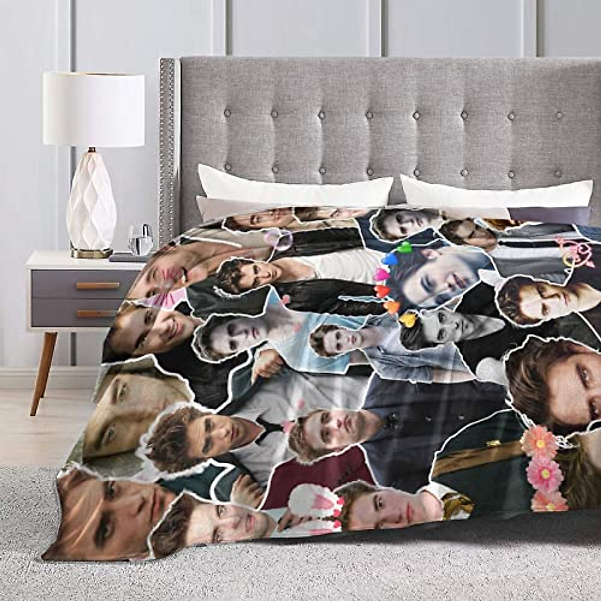 Blanket Robert Pattinson Soft and Comfortable Warm Fleece Blanket for Sofa,Office Bed car Camp Couch Cozy Plush Throw Blankets Beach Blankets