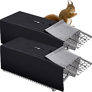 Kittmip 2 Pcs Trap Cage Cover 32 x 10 x 12 Inch Heavy Duty Animal Trap Cover Live Animal Trap Cage Cover for 1 Door Humane Cat Trap Squirrel Dog Gopher Chipmunk Skunk, Cage Not Included, Black