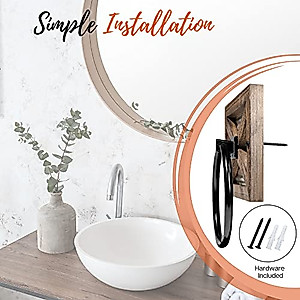 Autumn Alley Farmhouse Decor Hand Towel Ring for Bathroom - Rustic Hand Towel Holder - Rustic Towel Rack Ring Holder, Wall Mounted, Bathroom Decor Towels Mix of Wood, Galvanized Metal & Black Ring