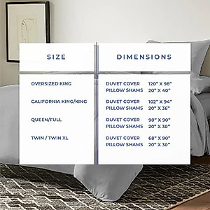 Kotton Culture Plush Modern Duvet Cover Set 3 Piece with Zipper Closure & Corner Ties 100% Egyptian Cotton 1000 TC Luxury 1 Duvet Cover 2 Pillow Shams (California King/King Silver)