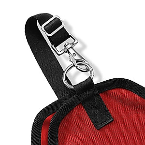 SmithBuilt Horse Hay Bag, Red - Comfortable & Durable 1000D Nylon Feeder Tote with Mesh Net