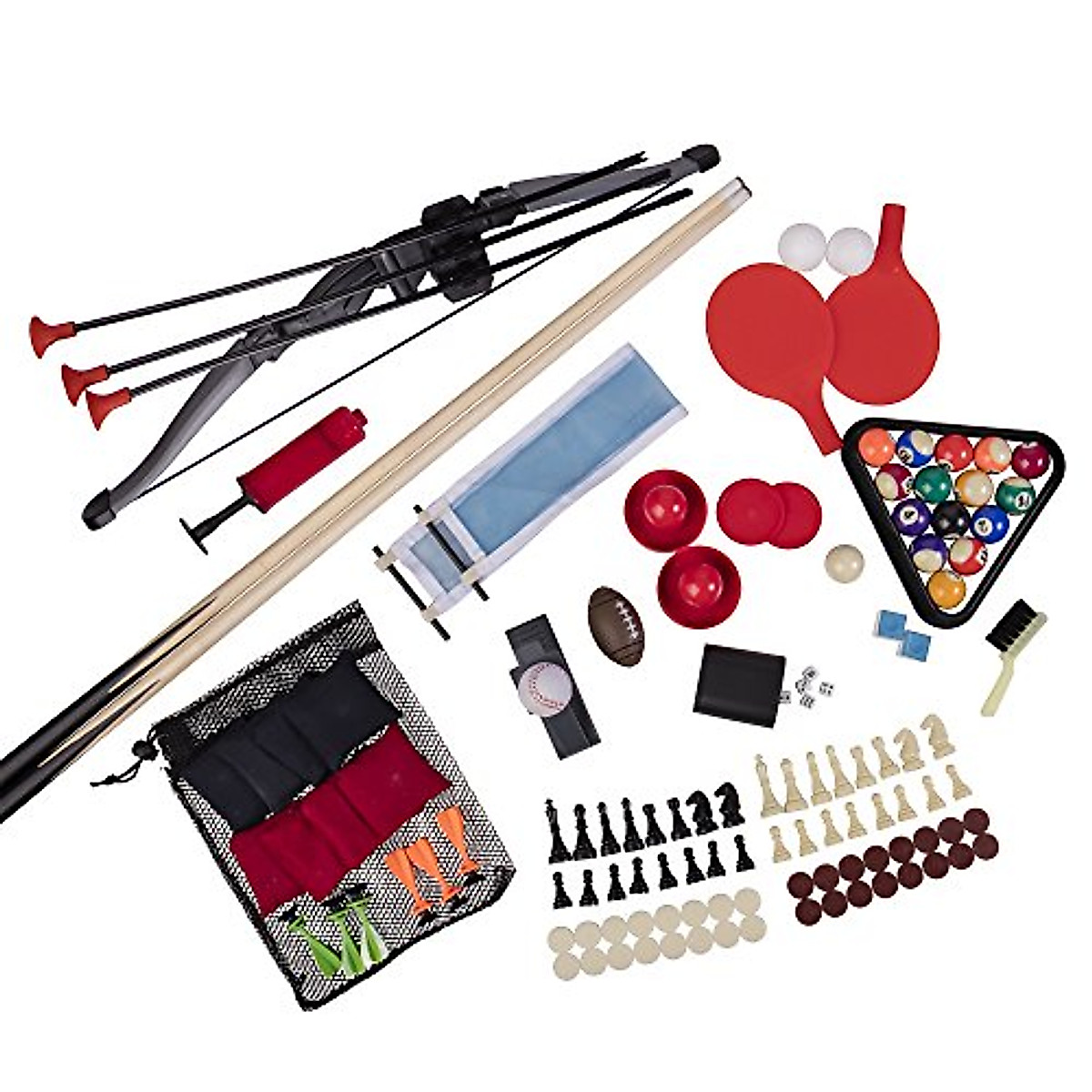 Triumph 13-in-1 Combo Game Table Includes Basketball, Table Tennis, Billiards, Push Hockey, Launch Football, Baseball, Tic-Tac-Toe, and Skee Bean Bag Toss