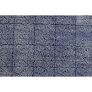 Casavani Indian Handmade Rug Geometric Blue & Beige Cotton Dhurrie Round Area Rug Best Uses For Garden Yoga Mat,Living Room,Kids Room,Bedroom, Bathroom,kitchen 3x3 4x4 3x3 Feet Round