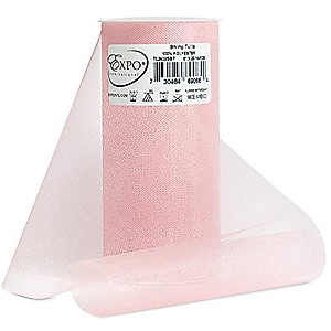 Expo International Premium Shiny Spool of 6 Inch X 25 Yards | Baby Pink Tulle