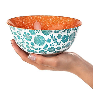 Annovero Cereal Bowls, Dessert Bowls. Cute and Colorful Porcelain Dishes for Kitchen, Microwave and Oven Safe. Bundle
