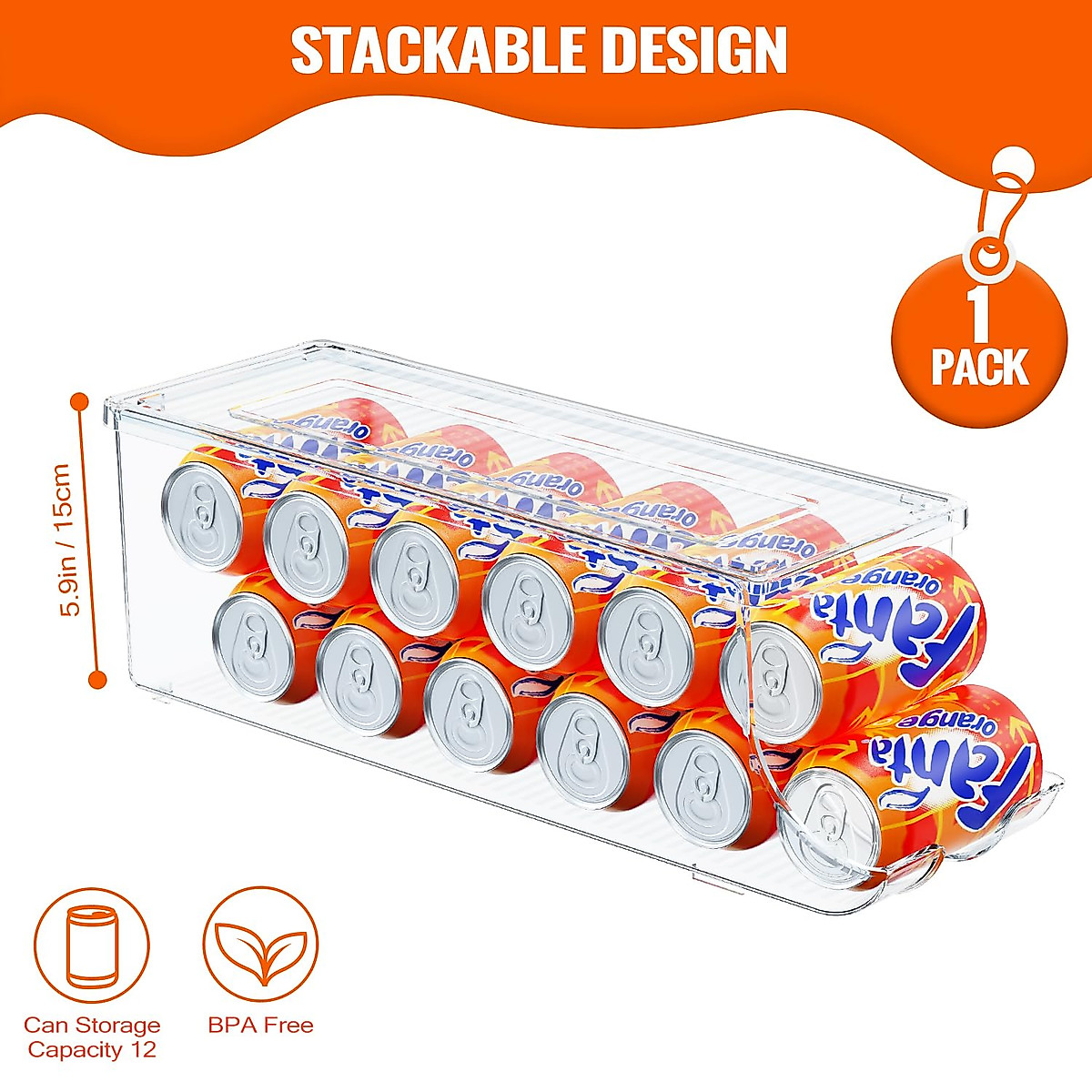 SCAVATA Skinny Can Organizer & Soda Can Organizer for Refrigerator