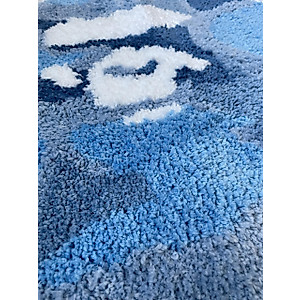 Luxape Bape Rug - Camo Blue - Handmade & Premium- 28in W * 20in L (70 * 50cm) - Hypebeast Rug - Hypebeast Rug Decor - Living Room, Bedroom, Children Room, Door mat - A Bathing APE Rug