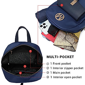 MARCO M KELLY Small Backpack Purse for Women Lightweight Nylon Shoulder Bag Ladies Travel Daypack