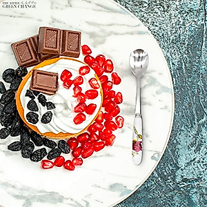 6Pcs Coffee Spoons for Coffee Bar - Chinese Floral Stainless Steel Spoons Kitchen Set Tea Spoons Silverware Set - Ice Cream Spoon Cake Tableware Set Coffee Stirrers Reusable Dessert Spoons for Tea Set