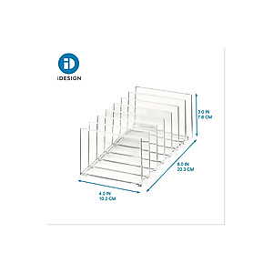 iDesign The Sarah Tanno Collection Plastic Cosmetics and Makeup Palette Organizer, 7-Compartment, Clear, 20.3 cm × 10.1 cm × 7.6 cm