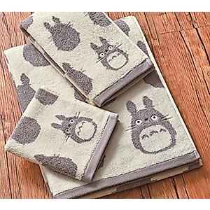 Marushin Silhouette Towel Series - My Neighbor Totoro Grey Totoro Wash Towel - Official Studio Ghibli Merchandise