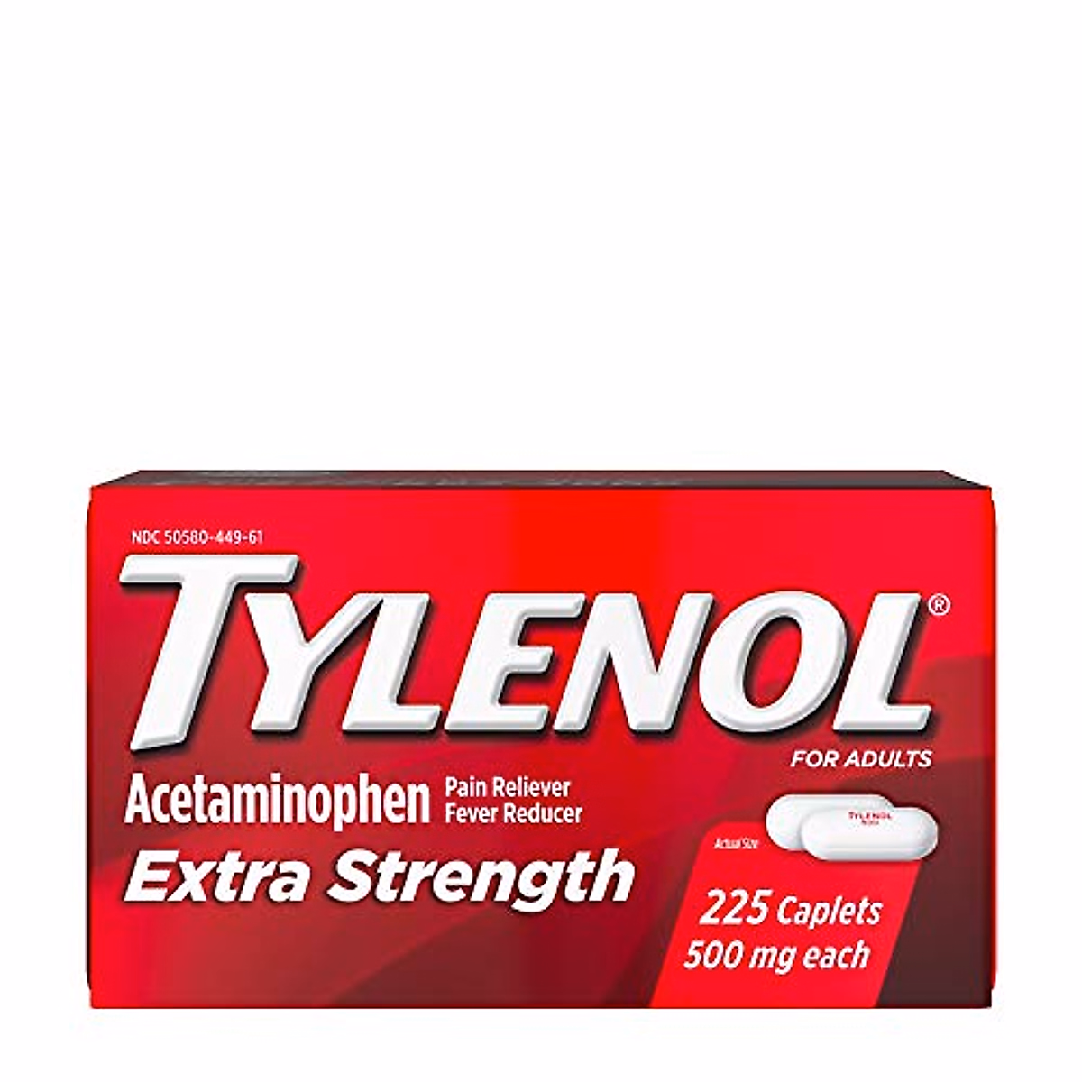 Tylenol Extra Strength Caplets with 500 mg Acetaminophen, Pain Reliever & Fever Reducer, 225 ct