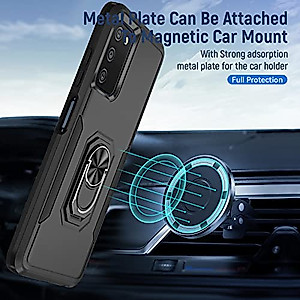 KELONG for Samsung Galaxy A03s Case,Galaxy A03s Case with Kickstand | Military Grade Drop Proof Protection Phone Cover | Durable Rugged Protective Shockproof TPU Matte Textured Bumper - Black