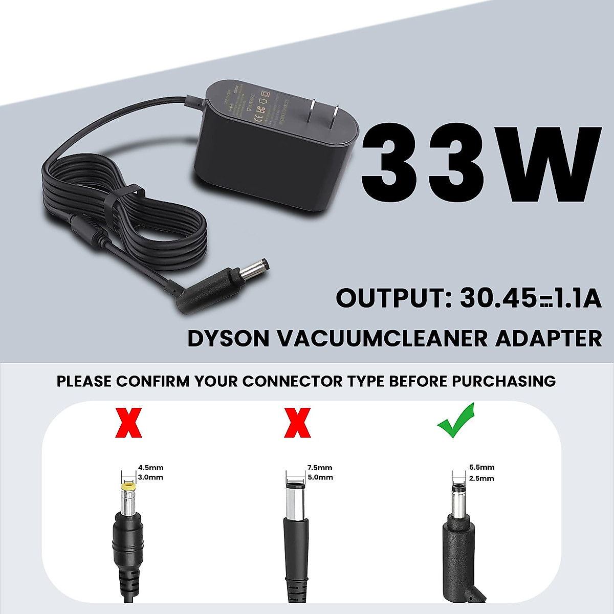 Charger Replacement for Dyson Vacuum Charger for Dyson Vacuum Cleaners V6 V7 V8 DC58 DC59 DC61 DC62 SV03 SV04 SV05 SV06 205720-02 Cordless Vacuum Cleaner Power Adapters