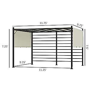 Outsunny 10' x 12' Outdoor Retractable Pergola, Patio Gazebo Canopy Adjustable Sun Shade Shelter for Backyard, Garden Activities, Beige