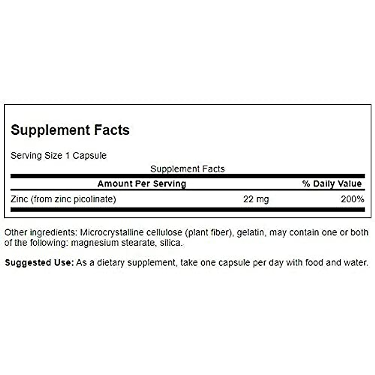 Swanson Zinc Picolinate - Mineral Supplement Promoting Prostate Health, Vision Health, & Immune Support - Body Preferred Form of Chelated Zinc - (60 Capsules, 22mg Each) 2 Pack