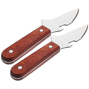Home Tools Oyster Shucking Knife 2pcs Oyster Knife Shucker Set Oyster Shucker Clam Knife with Wood Handle Seafood Opener for Kitchen Chef Picnic Grilling
