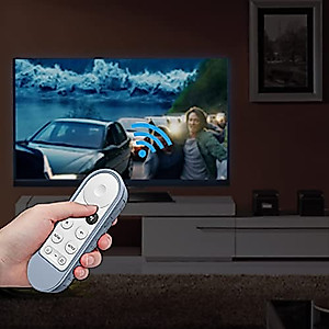 Fintie Protective Case for Chromecast with Google TV HD 2022 / 4K 2020 Voice Remote - CaseBot Lightweight (Anti-Slip) Shockproof Silicone Cover for Chromecast Voice Remote Controller, Cloudy Blue