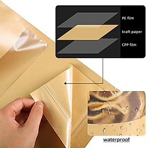 100 Pcs Kraft Stand Up Pouches - 5.5 x 7.9 Inch Resealable Zip Lock Food Storage Bags with Matte Window for Packaging