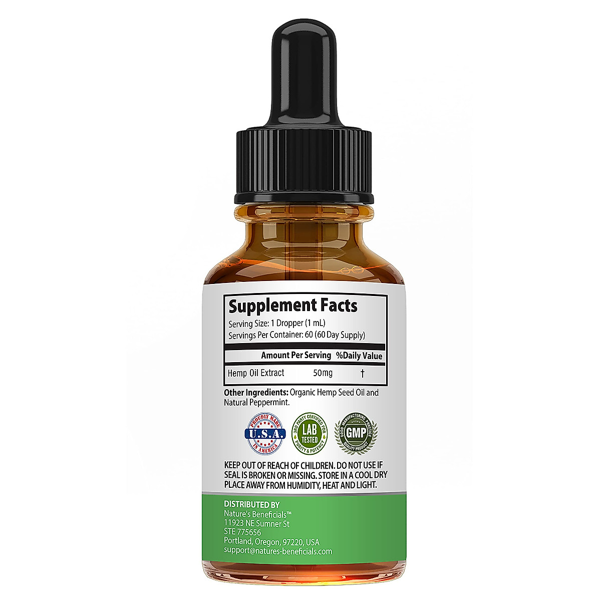 NATURE'S BENEFICIALS Organic Hemp Oil Extract Drops 3000mg - Ultra Premium, Soothes Discomfort, Joint Support, Sleep Aid, Omega Fatty Acids 3 6 9, Non-GMO