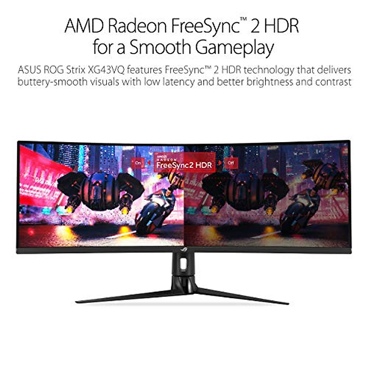 ASUS ROG Strix XG43VQ 43? Super Ultra-Wide Curved HDR Gaming Monitor 120Hz (3840 x 1200) 1ms FreeSync 2 HDR DisplayHDR 400 90% DCI-P3,BLACK