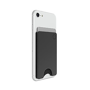 PopSockets Phone Wallet, Phone Card Holder, Wireless Charging Compatible, Wallet Compatible with MagSafe - Black