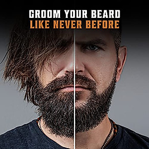 Viking Revolution Beard Comb & Beard Brush Set for Men - Natural Boar Bristle Brush and Dual Action Pear Wood Comb w/Velvet Travel Pouch - Great for Grooming Beards and Mustaches