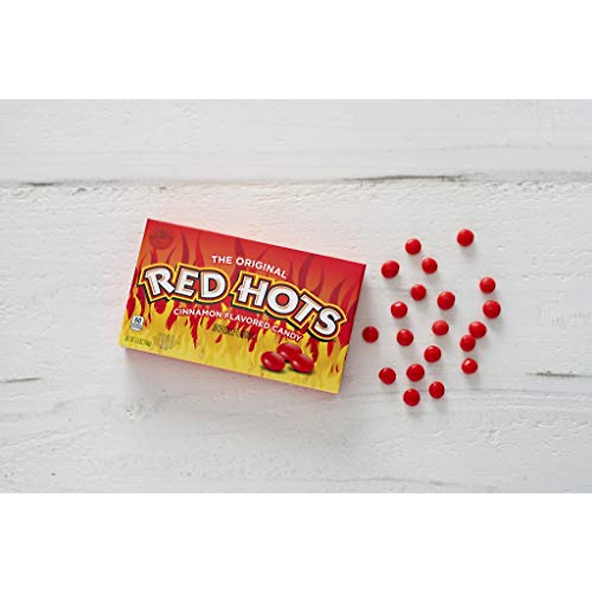 Red Hots Cinnamon Flavored Candy, Back to School Candy, 5.5 Ounce Movie Theater Candy Box (Pack of 12)