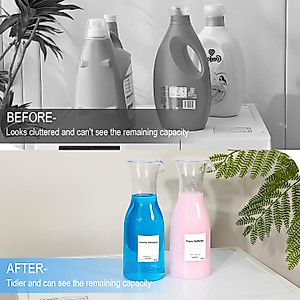 VOTLEVT 40OZ Laundry Detergent Dispenser, Laundry Soap Dispenser, Fabric Softener Dispenser, Liquid Laundry Detergent Holder Container Organizer, Laundry Room Organization and Storage, 3 Pack